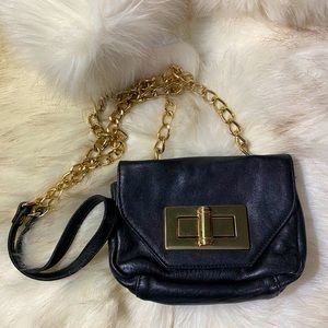 Cache | Bags | Cache Vintage Early 9s Black Chain Leather Bag | Poshmark